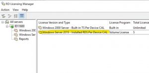 Configuração de licenças (User CALS) em Windows server 2019 - www.amen.pt